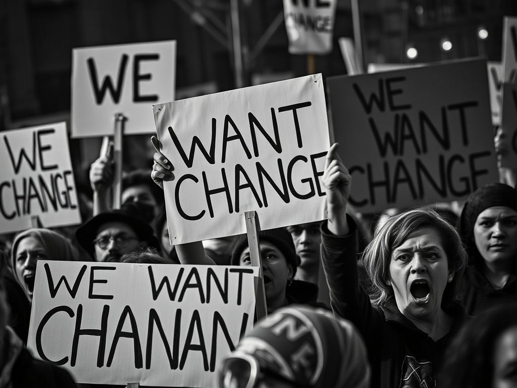 black-and-white-propaganda-art-angry-riot-crowd-holding-signs