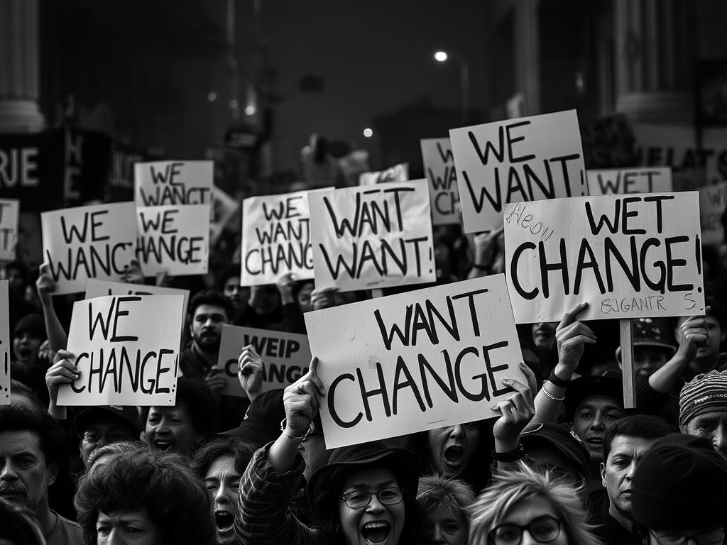 black-and-white-propaganda-art-angry-riot-crowd-holding-signs